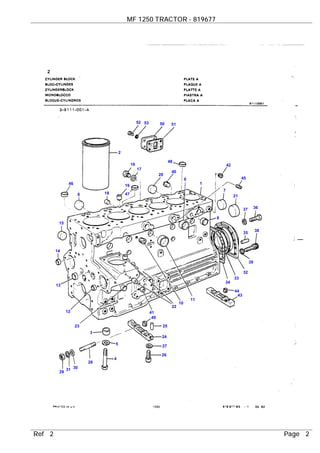 Massey ferguson mf 1250 tractor service parts catalogue manual | PDF
