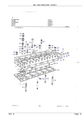 Massey ferguson mf 1250 tractor service parts catalogue manual | PDF