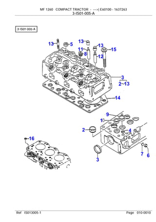 Massey ferguson mf 1260 compact tractor ( e60100) parts catalogue ...