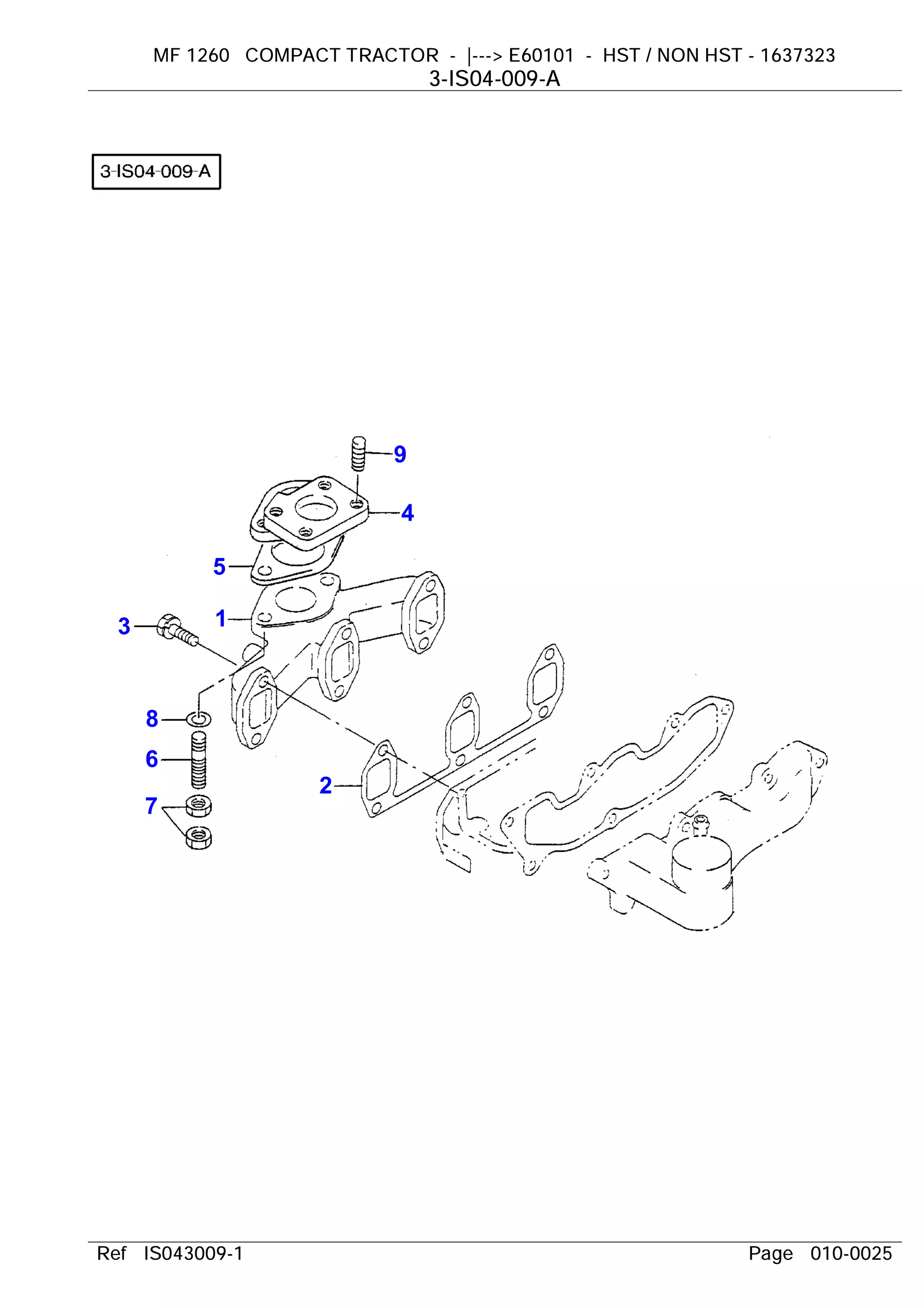 Massey ferguson mf 1260 compact tractor ( e60101 - hst non hst) parts ...