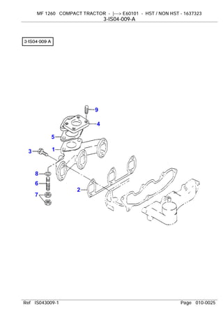 Massey ferguson mf 1260 compact tractor ( e60101 - hst non hst) parts ...
