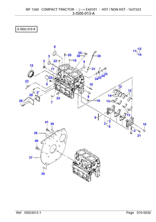 Massey ferguson mf 1260 compact tractor ( e60101 - hst non hst) parts ...