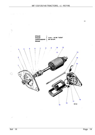 Massey ferguson mf140 tractor parts catalogue manual | PDF