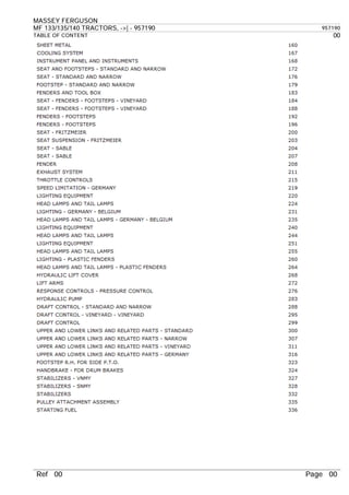 Massey ferguson mf140 tractor parts catalogue manual | PDF