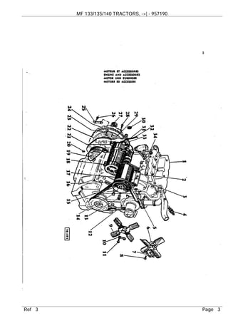 Massey ferguson mf140 tractor parts catalogue manual | PDF