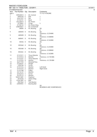 Massey ferguson mf 164 t f tractor parts catalogue manual | PDF | Auto ...