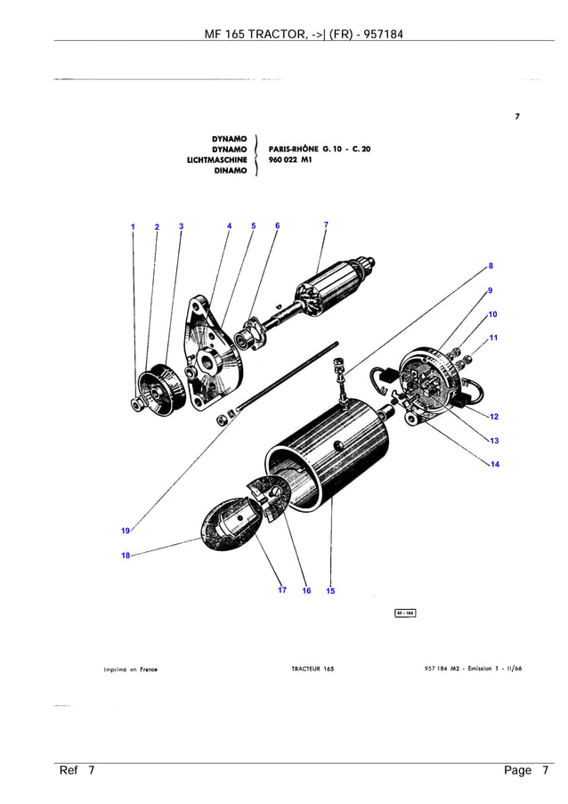 Massey ferguson mf 165 tractor (fr) parts catalogue manual | PDF
