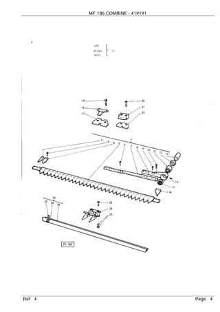 Massey ferguson mf 186 combine parts catalogue manual | PDF