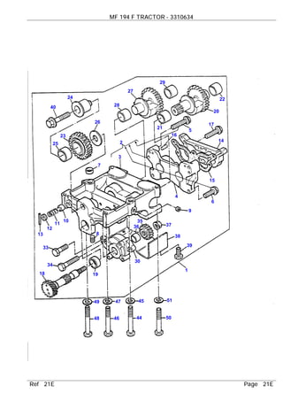 Massey ferguson mf 194 f tractor parts catalogue manual | PDF