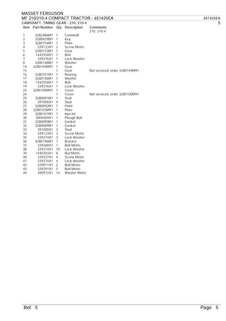Massey ferguson mf 210 4 compact tractor parts catalogue manual | PDF
