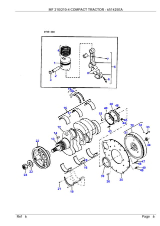 Massey ferguson mf 210 4 compact tractor parts catalogue manual | PDF