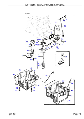 Massey ferguson mf 210 compact tractor parts catalogue manual | PDF
