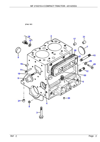 Massey ferguson mf 210 compact tractor parts catalogue manual | PDF