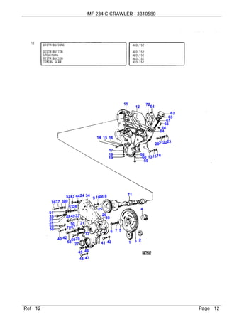 Massey ferguson mf 234 c crawler parts catalogue manual | PDF