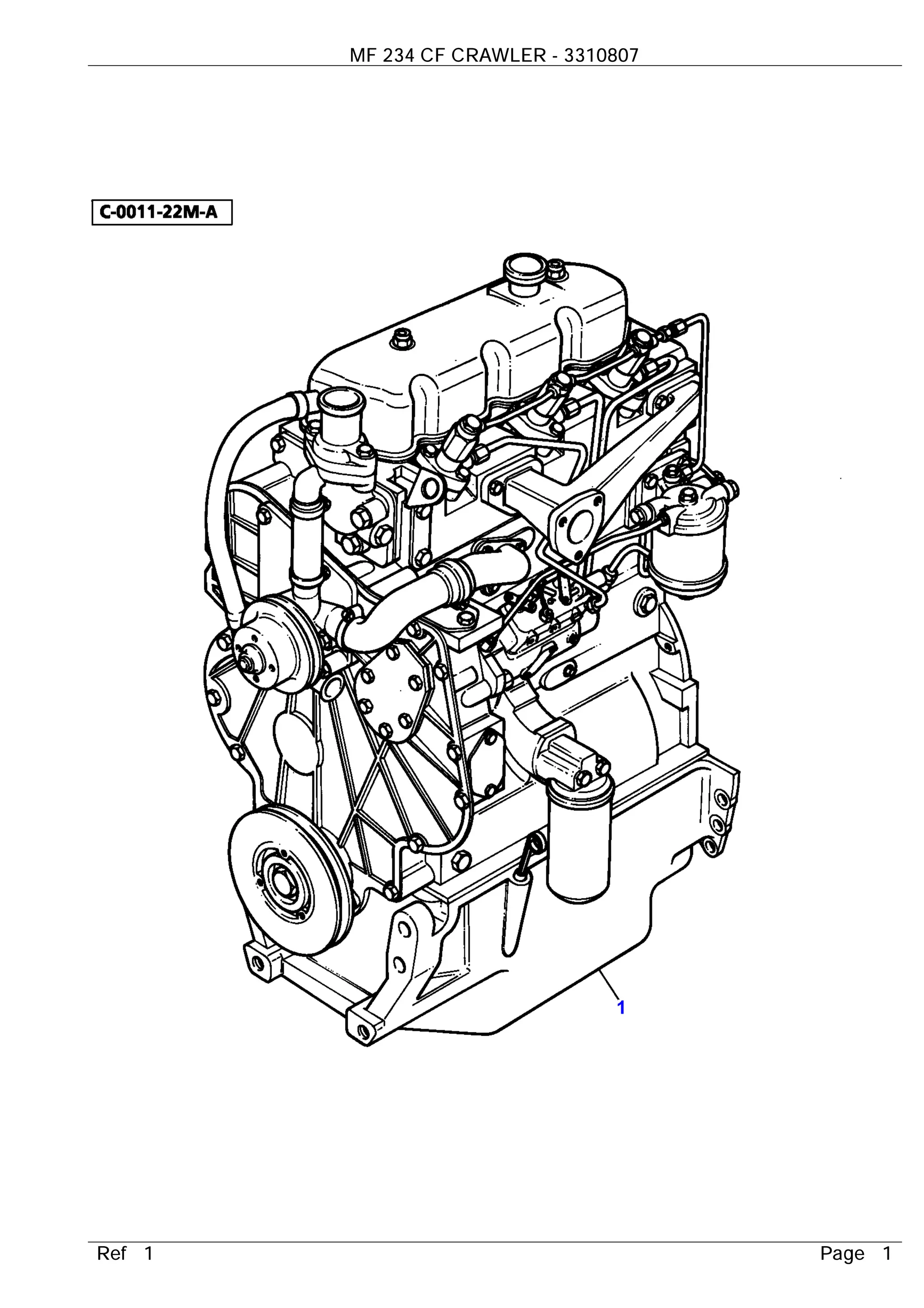 Massey ferguson mf 234 cf crawler parts catalogue manual | PDF