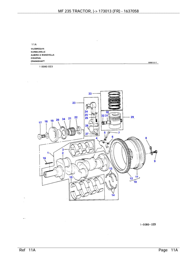 Massey ferguson mf 235 tractor (fr) parts catalogue manual | PDF | Auto ...