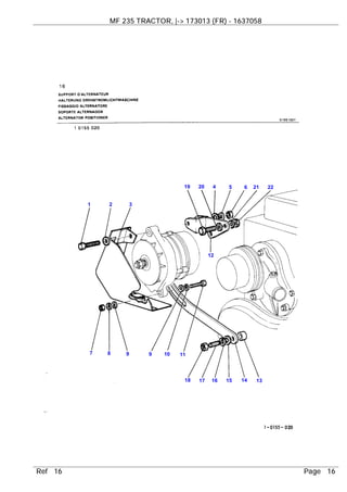 Massey ferguson mf 235 tractor (fr) parts catalogue manual | PDF