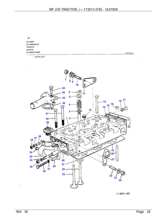 Massey ferguson mf 235 tractor (fr) parts catalogue manual | PDF