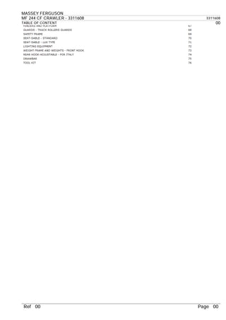 Massey ferguson mf 244 cf crawler parts catalogue manual | PDF