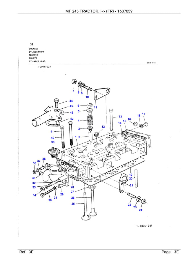 Massey ferguson mf 245 tractor, (fr) parts catalogue manual | PDF