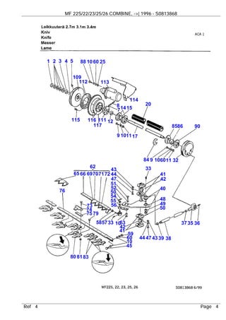 Massey ferguson mf 25 combine ( 1996) parts catalogue manual | PDF