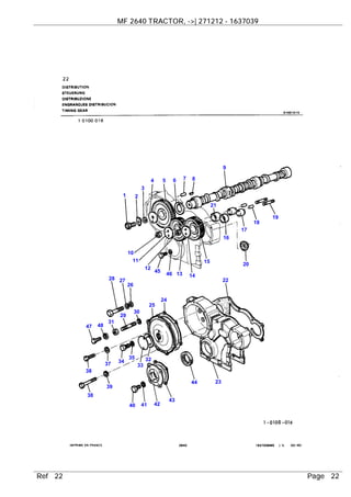 Massey ferguson mf2640 tractor ( 271212) parts catalogue manual | PDF