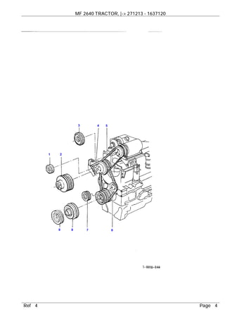 Massey ferguson mf2640 tractor ( 271213) parts catalogue manual | PDF