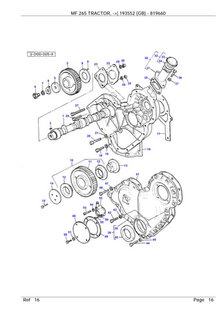 Massey ferguson mf 265 tractor, 193552 (gb) parts catalogue manual | PDF