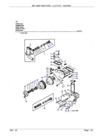 Massey ferguson mf2680 tractor ( 271212) parts catalogue manual | PDF