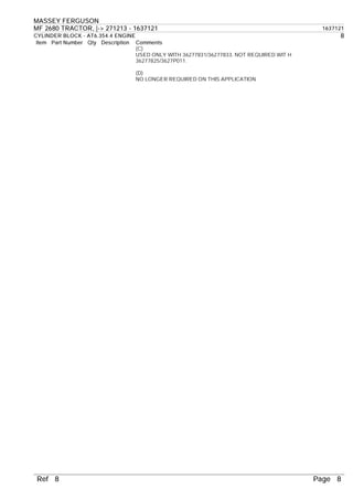 Massey ferguson mf2680 tractor ( 271213) parts catalogue manual | PDF ...