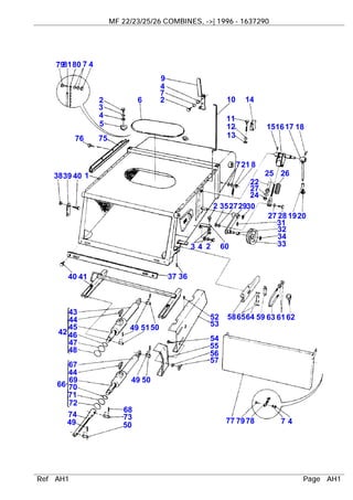 Massey ferguson mf 26 combines ( 1996) parts catalogue manual | PDF