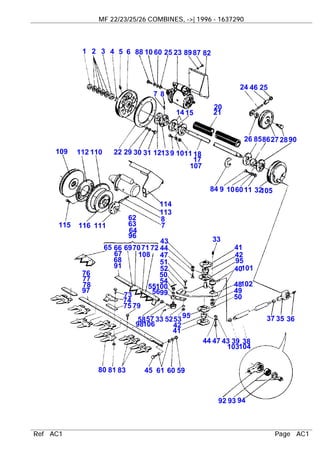 Massey ferguson mf 26 combines ( 1996) parts catalogue manual | PDF