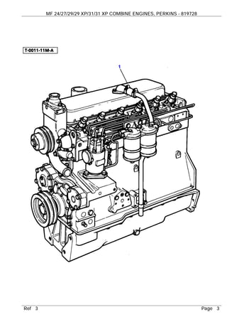 Massey ferguson mf 27 combine engines (perkins) parts catalogue manual ...