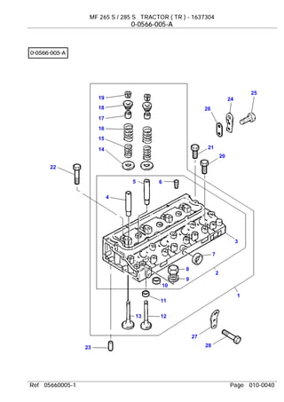 Massey ferguson mf 285 s tractors (tr) parts catalogue manual | PDF