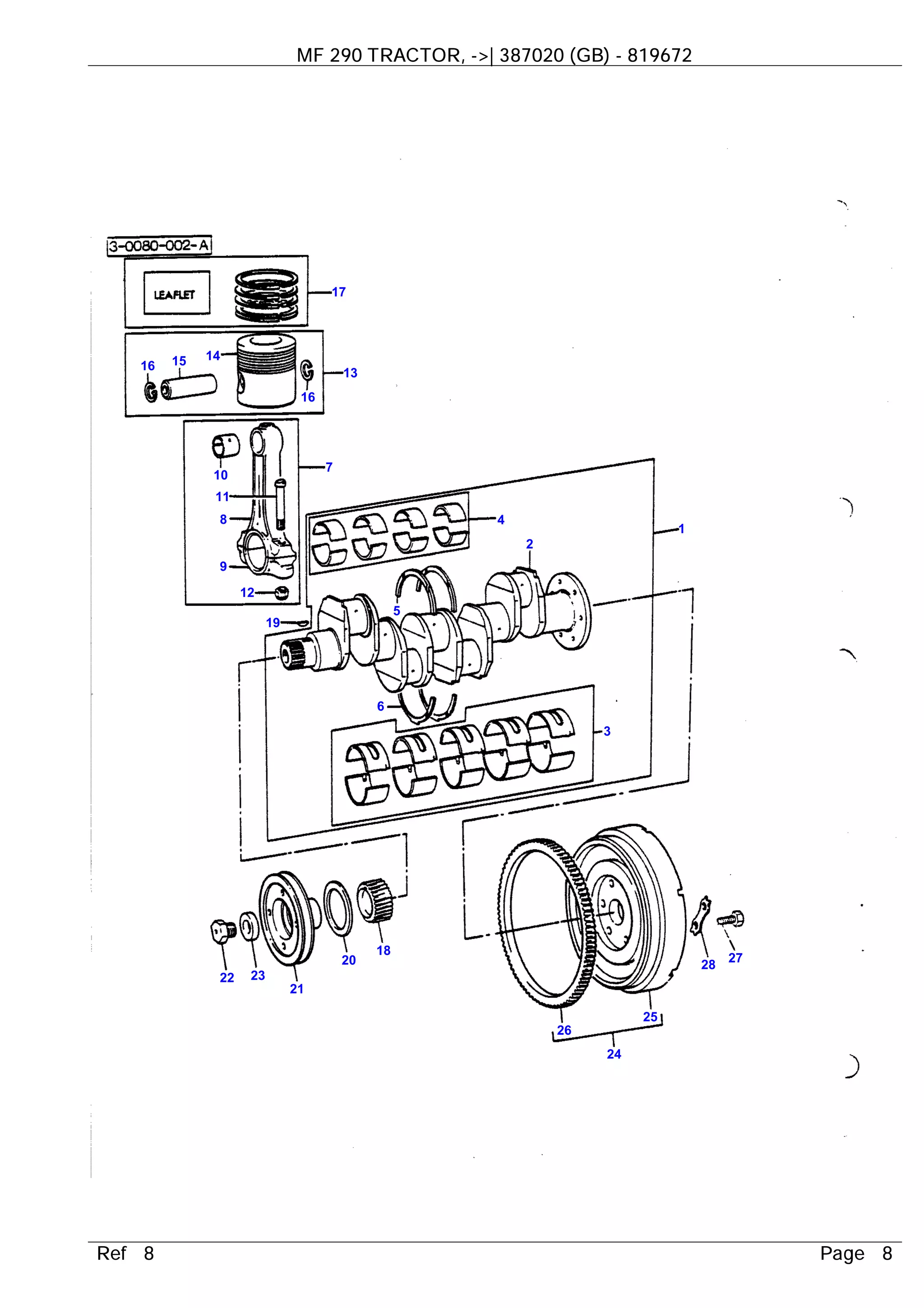 Massey ferguson mf 290 tractor, 387020 (gb) parts catalogue manual | PDF