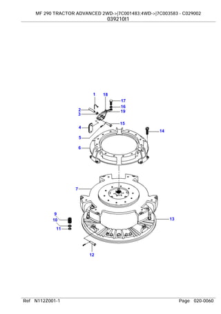 Massey ferguson mf290 tractor advanced 2 wd 7c001483; 4wd-7c003583 ...