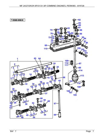 Massey ferguson mf 29 xp combine engines (perkins) parts catalogue manual | PDF