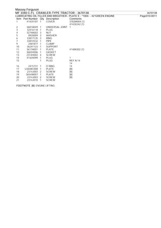 Massey ferguson mf 3340 c fl crawler-type tractor parts catalogue ...