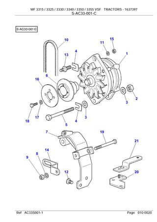 Massey ferguson mf 3350 vsf tractors parts catalogue manual | PDF