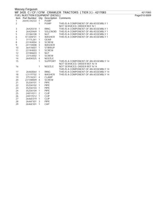 Massey ferguson mf 3435 c crawler tractors (tier 3) parts catalogue ...