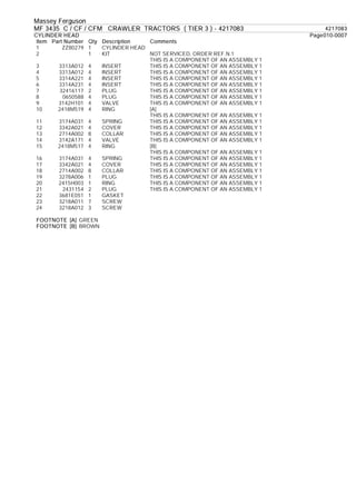Massey ferguson mf 3435 cf crawler tractors (tier 3) parts catalogue ...