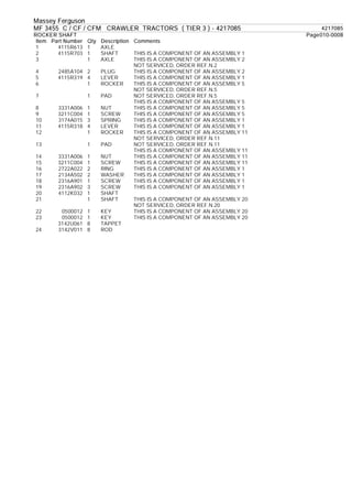 Massey ferguson mf 3455 cfm crawler tractors (tier 3) parts catalogue ...