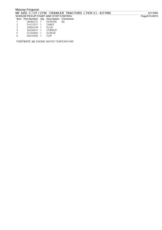 Massey ferguson mf 3455 cfm crawler tractors (tier 3) parts catalogue ...