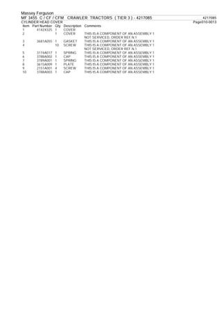 Massey ferguson mf 3455 cfm crawler tractors (tier 3) parts catalogue ...