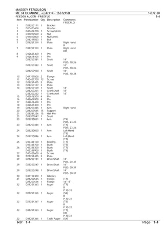 Massey ferguson mf 34 combine ( 47714) parts catalogue manual | PDF