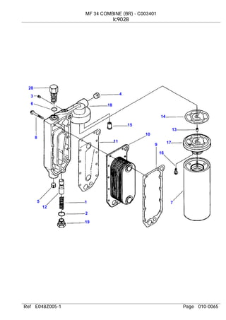 Massey ferguson mf 34 combine (br) parts catalogue manual | PDF