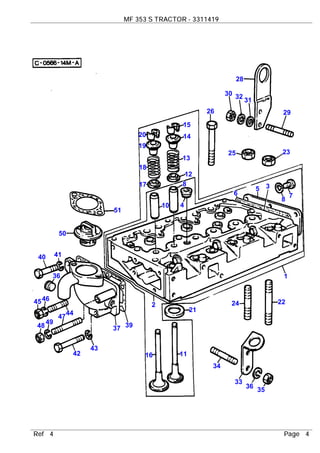 Massey ferguson mf 353 s tractor parts catalogue manual | PDF
