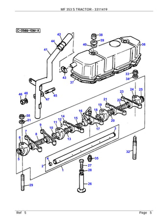 Massey ferguson mf 353 s tractor parts catalogue manual | PDF