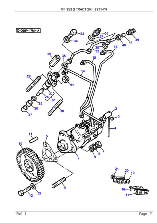 Massey ferguson mf 353 s tractor parts catalogue manual | PDF