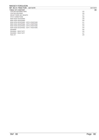 Massey ferguson mf 353 s tractor parts catalogue manual | PDF